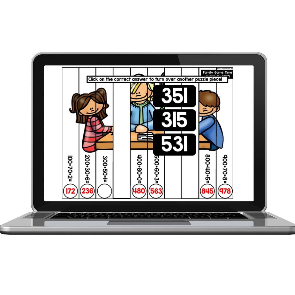 Digital November Math Puzzle – Expanded Form (3-Digit) - Lucky Little ...