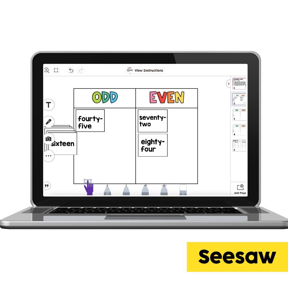 Digital Seesaw - 2nd Grade August Math Center - Expanded Form - Lucky ...