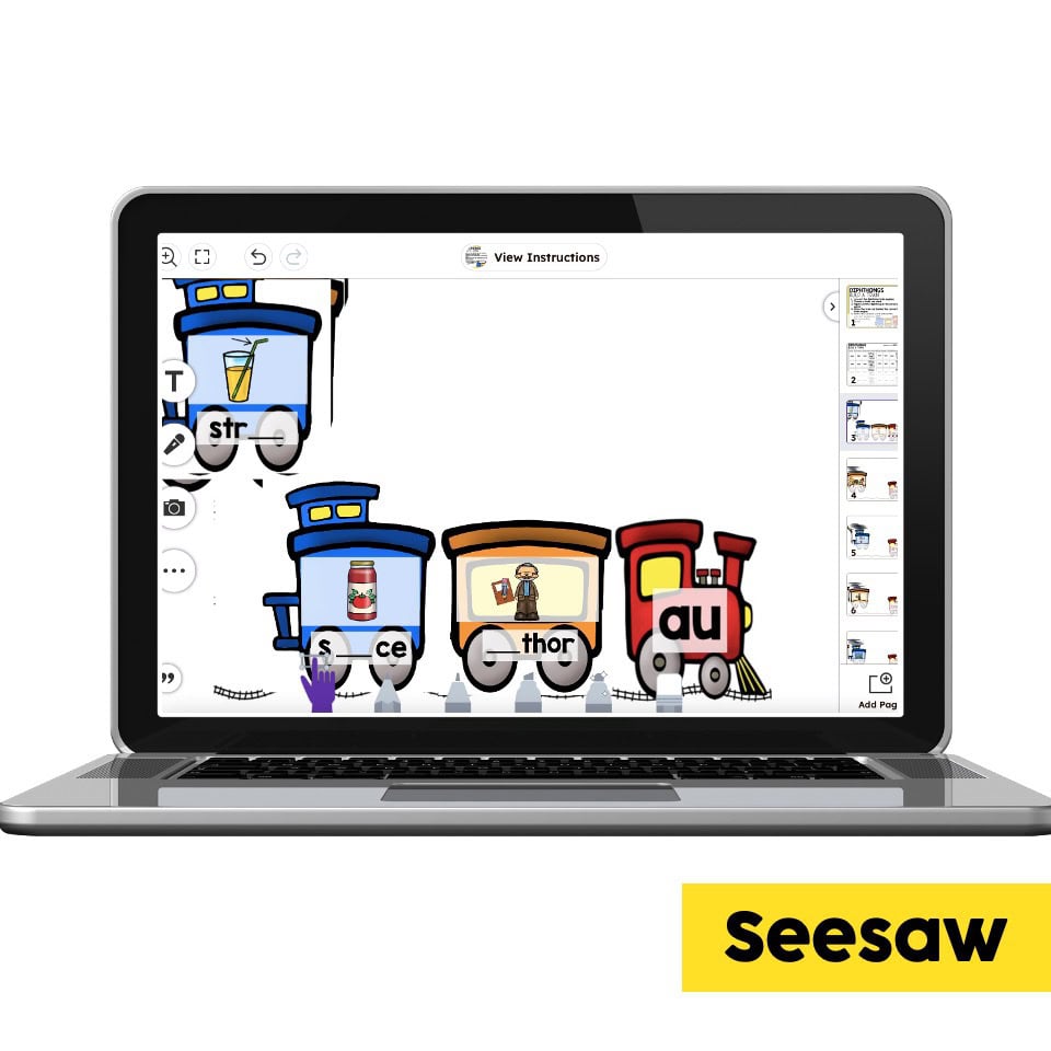 Digital Seesaw - 2nd Grade Phonics Center - Mixed Diphthong - Lucky ...