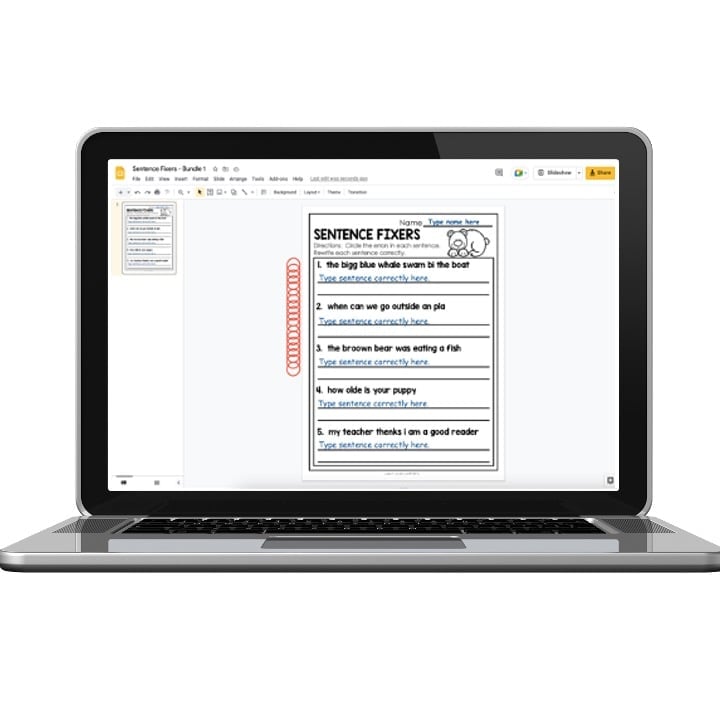 Digital Sentence Fixers - Sentence Writing - Bundle 1 - Page 14 - Lucky ...