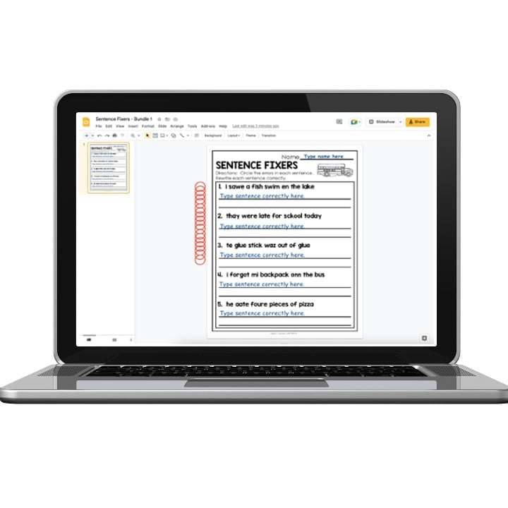 Digital Sentence Fixers - Sentence Writing - Bundle 1 - Page 23 - Lucky ...