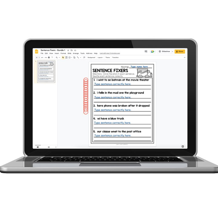 Digital Sentence Fixers - Sentence Writing - Bundle 1 - Page 34 - Lucky ...