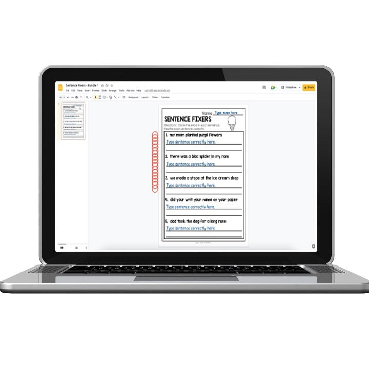 Digital Sentence Fixers - Sentence Writing - Bundle 1 - Page 4 - Lucky ...