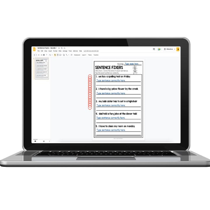 Digital Sentence Fixers - Sentence Writing - Bundle 1 - Page 7 - Lucky ...