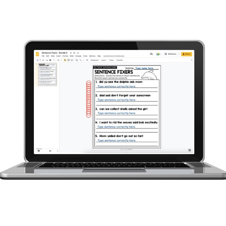 Digital Sentence Fixers - Sentence Writing - Bundle 2 - Page 3 - Lucky ...