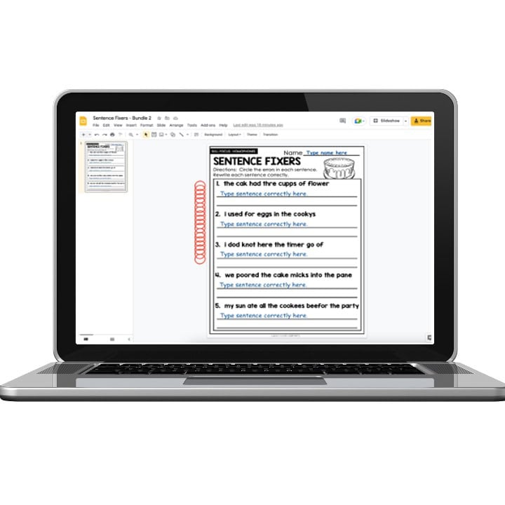 Digital Sentence Fixers - Sentence Writing - Bundle 2 - Page 31 - Lucky ...