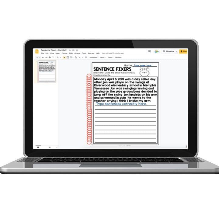 Digital Sentence Fixers - Sentence Writing - Bundle 2 - Page 45 - Lucky ...