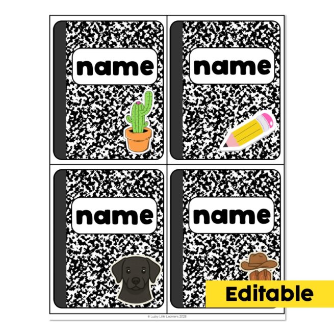 Editable Locker Name Tags - Lucky Little Learners