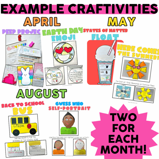 Hallway Display Projects Bundle - Monthly Craftivities - Lucky Little ...