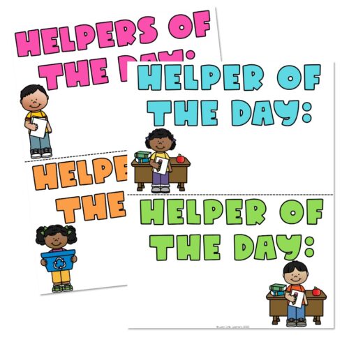 Helper and Helpers of the Day Signs - Lucky Little Learners