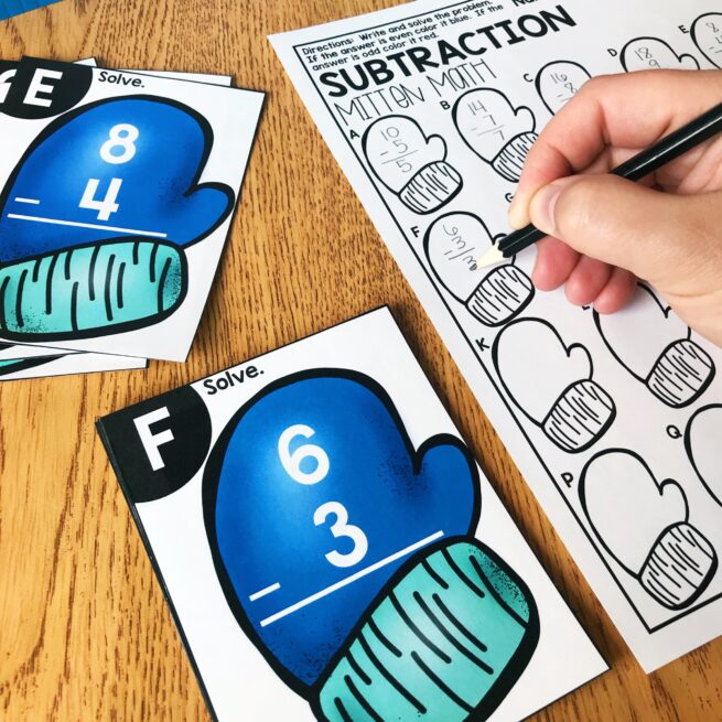 January Math Centers for 1st Grade - Lucky Little Learners