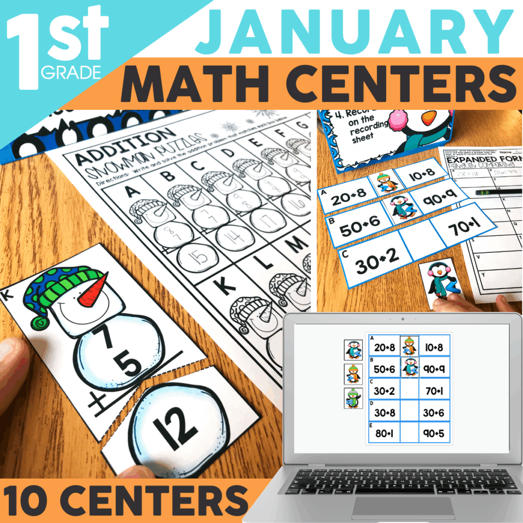 1st Grade Math Centers Bundle - Lucky Little Learners