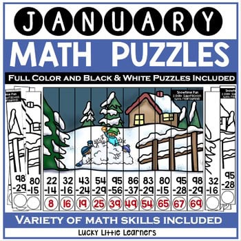 January Math Puzzles - Lucky Little Learners