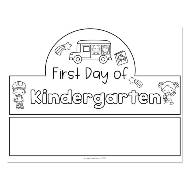 Kindergarten Back to School Pack - Art - First Day of School Crown ...