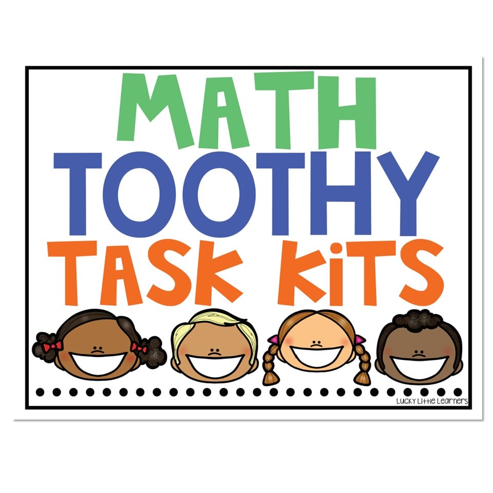 Kindergarten - Math Toothy Task Cards - Task Box Cover - Lucky Little ...