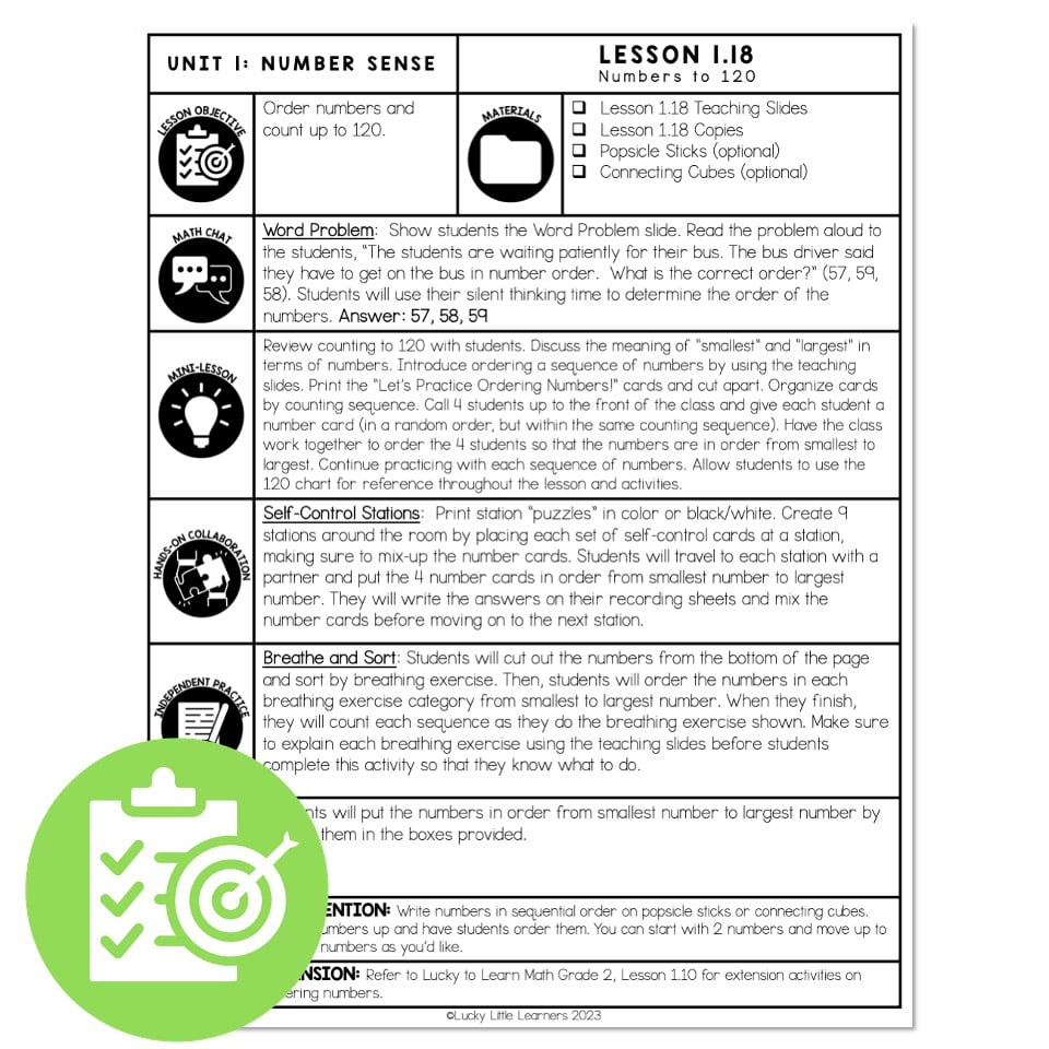 Lucky to Learn Math - 1st Grade - Lesson 1.18 - Numbers to 120 - Lesson ...