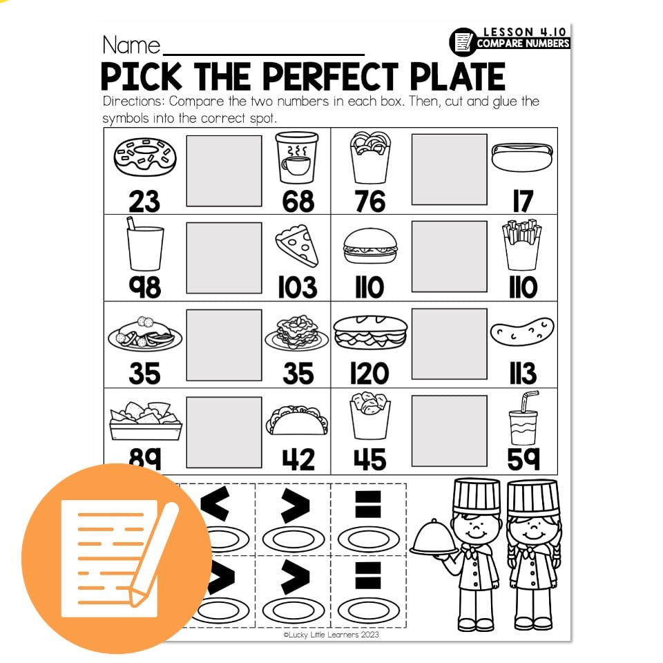 Lucky to Learn Math - 1st Grade - Lesson 4.10 - Compare Numbers up to ...