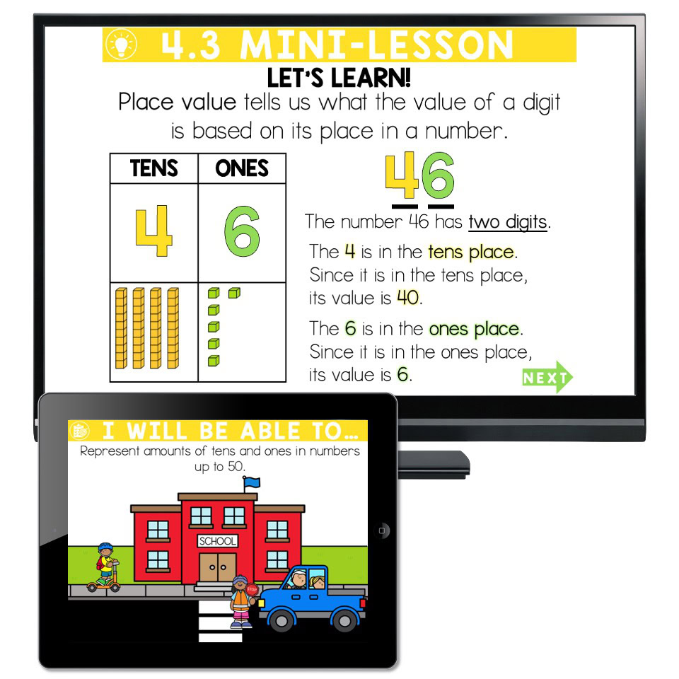 Lucky to Learn Math - 1st Grade - Lesson 4.3 - Represent Tens and Ones ...