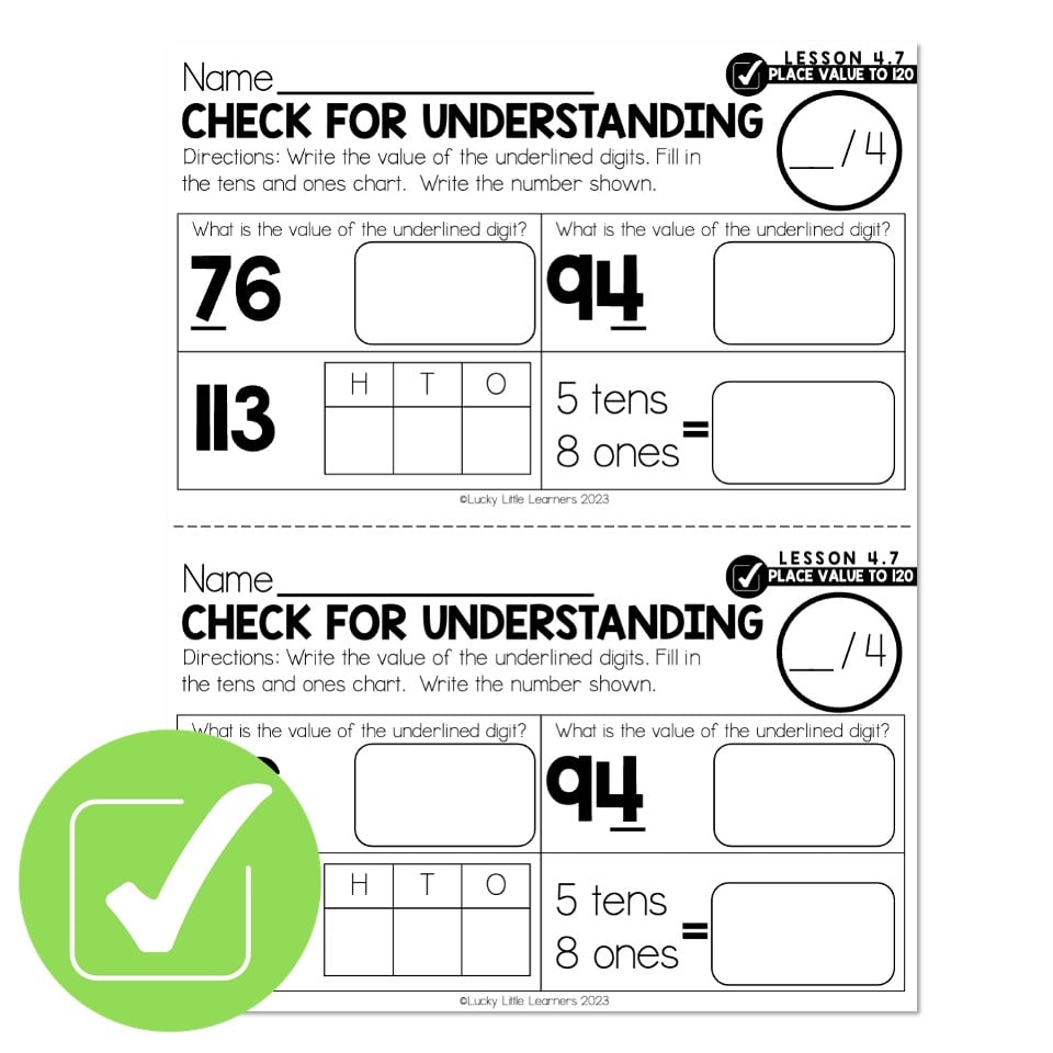 Lucky to Learn Math - 1st Grade - Lesson 4.7 - Represent Tens and Ones ...