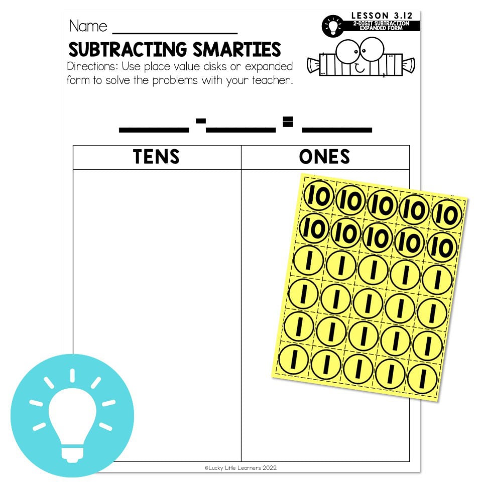 Lucky to Learn Math - 2-Digit Subtraction with Expanded Form - Lesson 3 ...