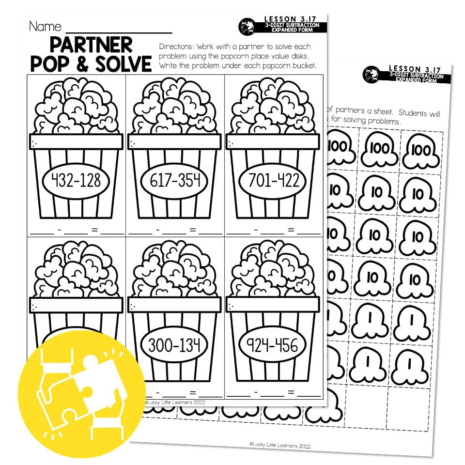 Lucky to Learn Math - 3-Digit Subtraction Expanded Form - Lesson 3.17 ...