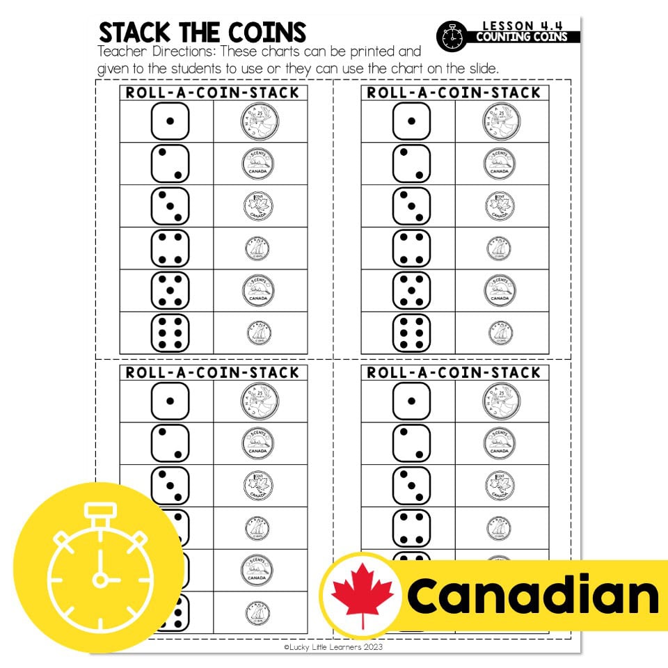 Lucky to Learn Math - Canadian Money - Counting Mixed Coins - Lesson 4. ...