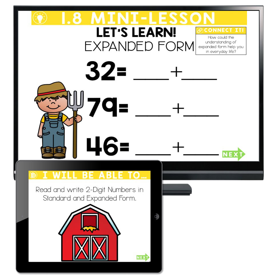 Lucky to Learn Math - Two Digit Expanded Form - Lesson 1.8 - Teaching ...