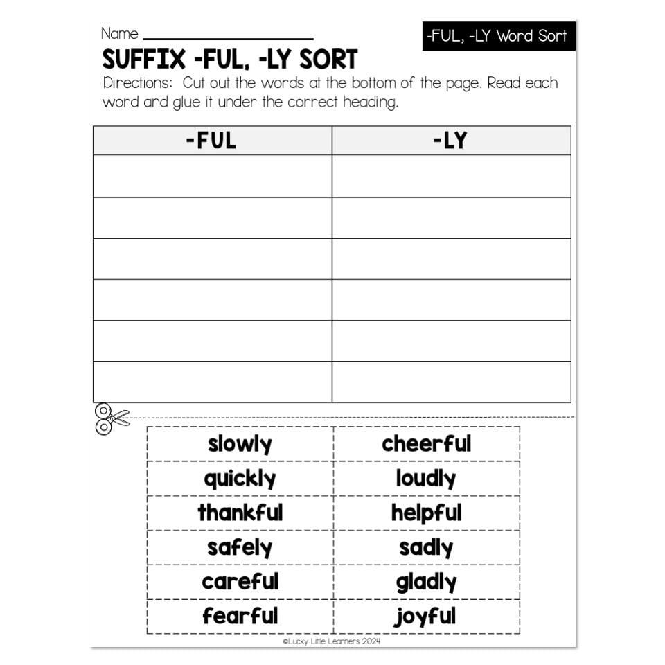 Lucky to Learn Phonics - Other Consonants - Suffixes -FUL -LY - Word ...