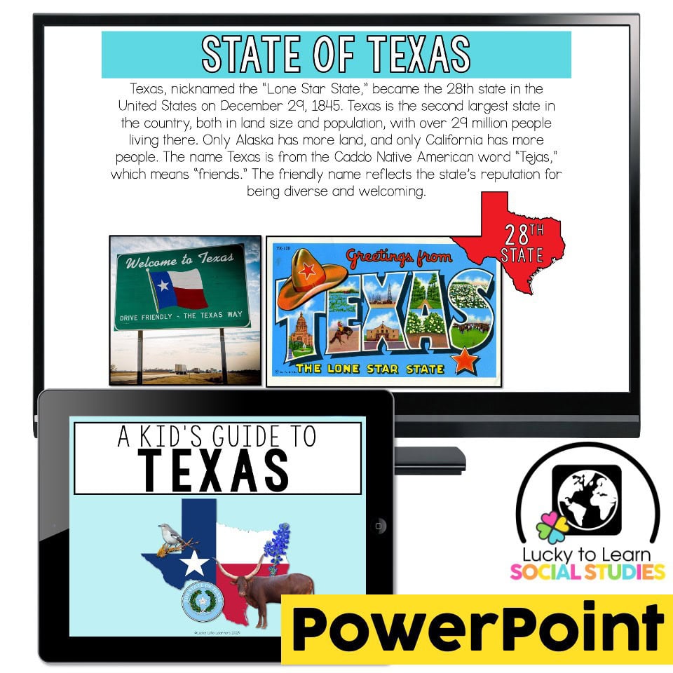 Lucky to Learn Social Studies - US States - Texas - Teaching Slides ...