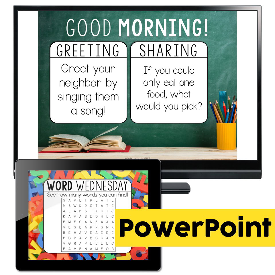 Morning Meeting Slides - Week 8 - PowerPoint - Lucky Little Learners