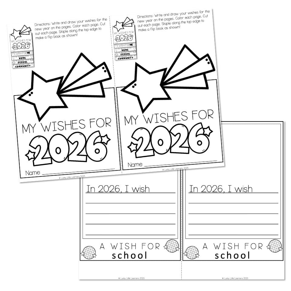 New Year's Goals - My Wishes for the New Year Flipbook - Lucky Little ...