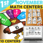 November Math Centers & Activities for 1st Grade - Lucky Little Learners