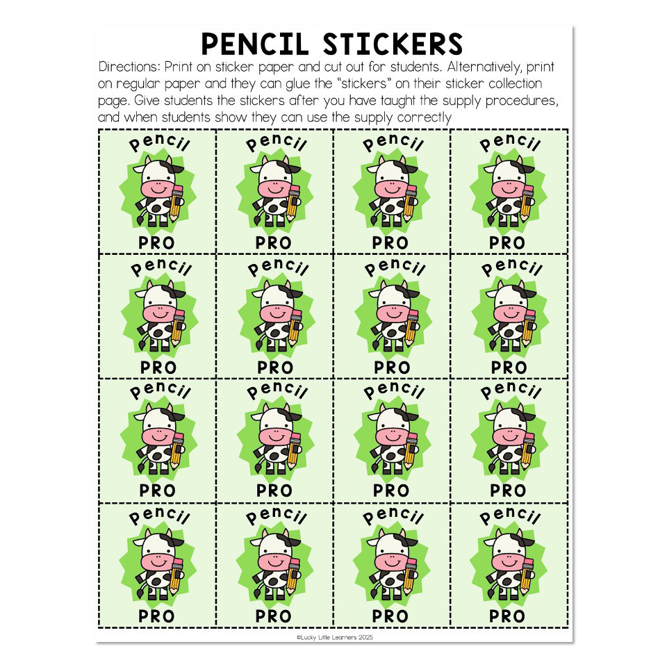 School Supplies Practice - Whiteboards - Practice Page - Lucky Little ...