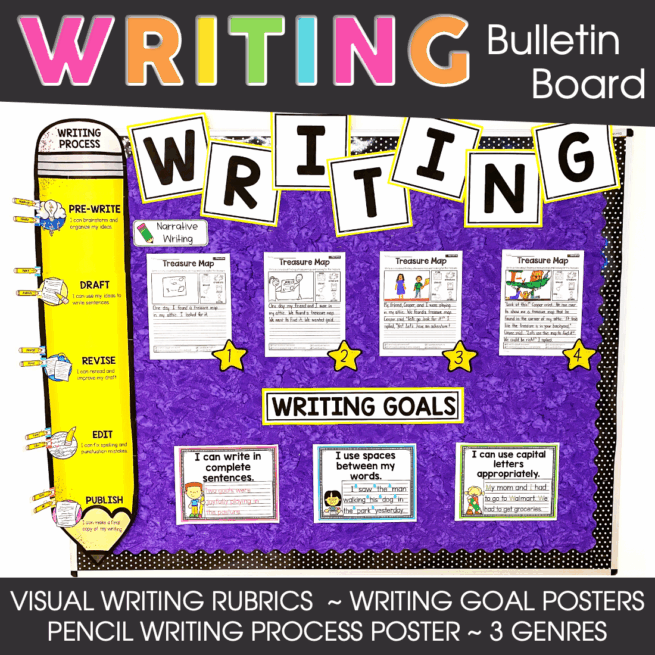 Writing Bulletin Board | Writing Process | Visual Writing Rubric ...