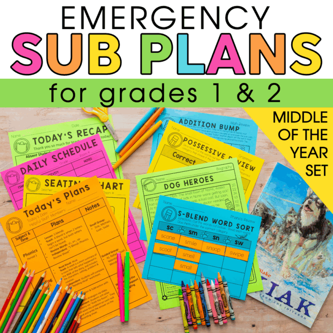 Emergency Sub Plans for Middle of the Year - Lucky Little Learners