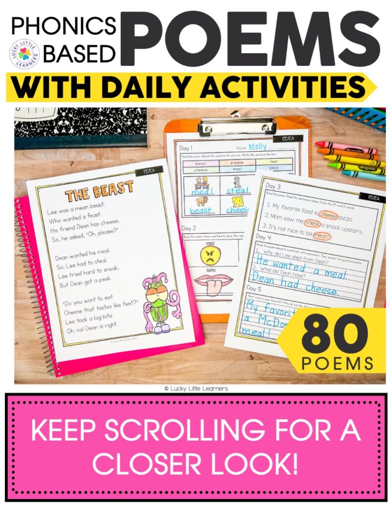 Phonics Poems With Activities - Lucky Little Learners