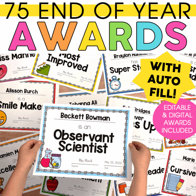 *EDITABLE & AUTOFILL* End of the Year Awards - Lucky Little Learners
