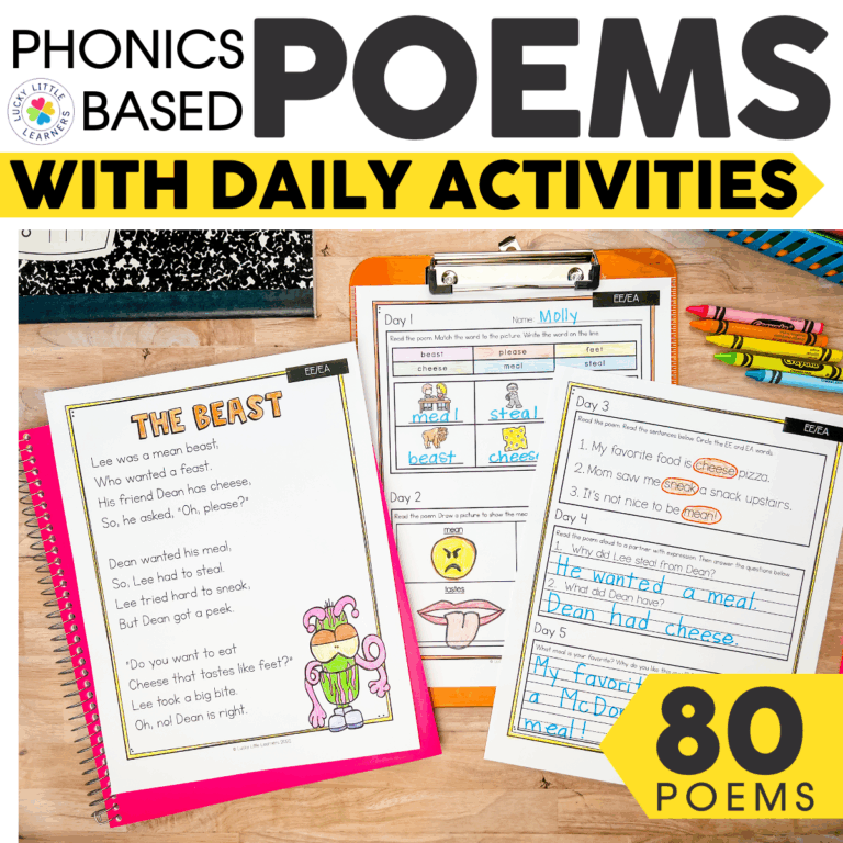 Phonics Poems With Activities - Lucky Little Learners
