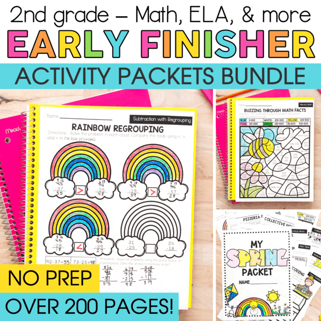 Early Finisher Packets 2nd Grade Bundle - Lucky Little Learners