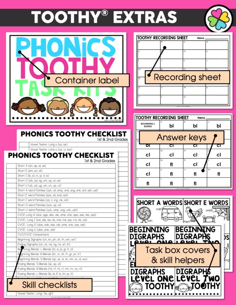 Phonics Toothy® Task Cards Bundle - Lucky Little Learners
