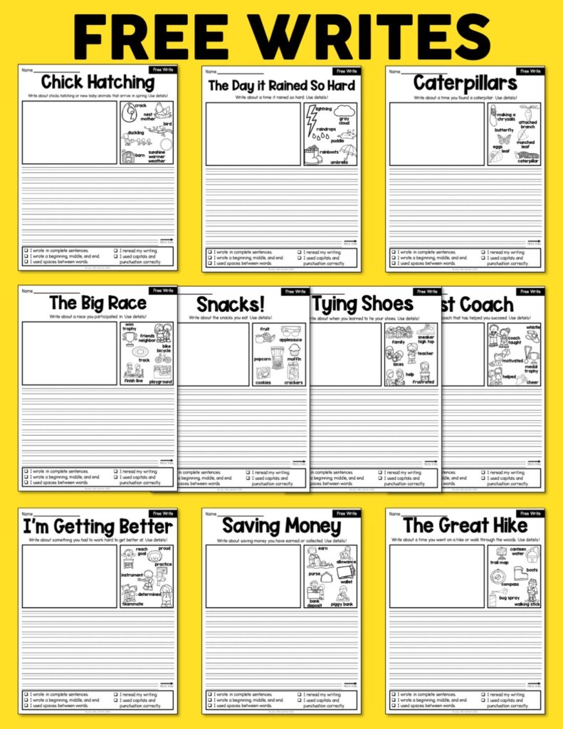 April Writing Pages for 1st and 2nd Grade - Lucky Little Learners