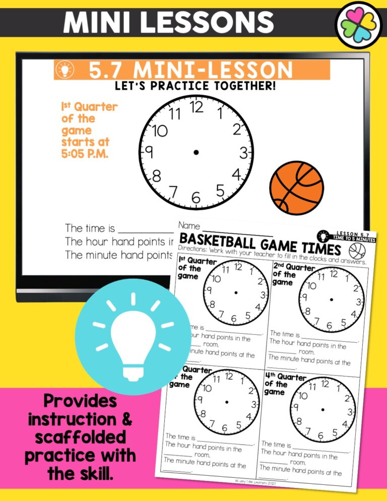 Telling Time Math Unit - Lucky Little Learners