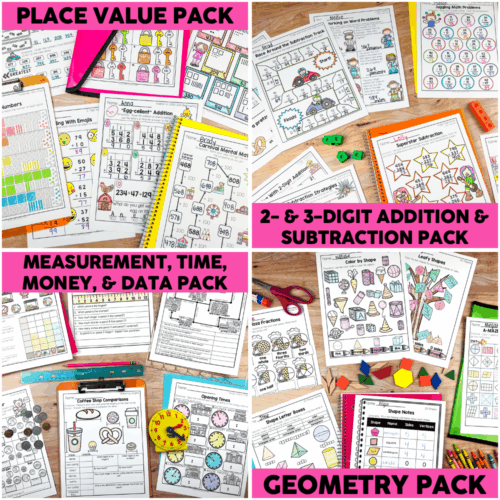 2nd Grade Math Worksheets Bundle | Printable & Digital - Lucky Little ...