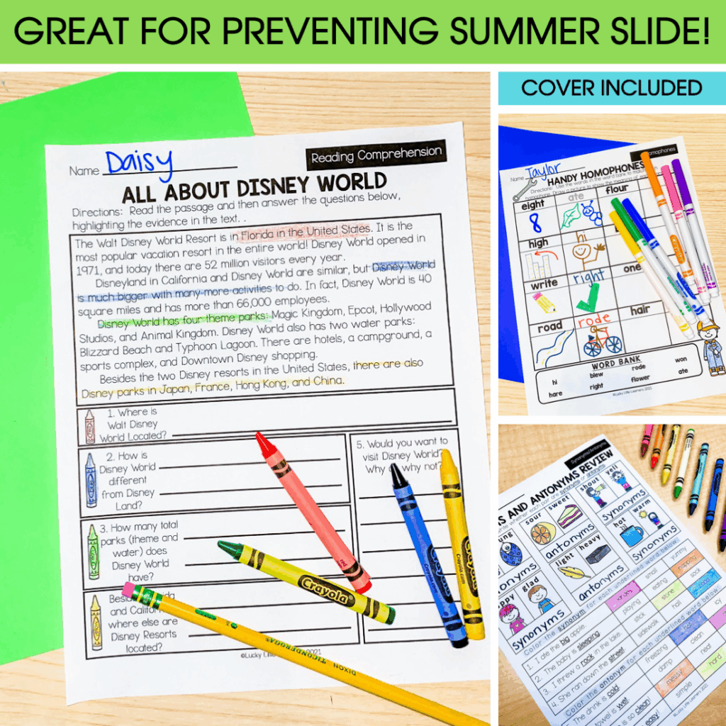 2nd Grade Summer Early Finishers Packet - Lucky Little Learners