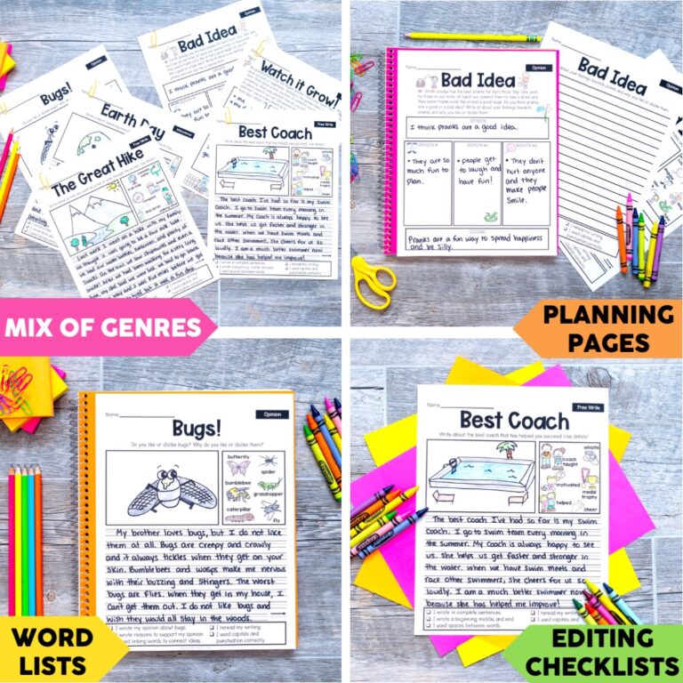 April Writing Pages for 1st and 2nd Grade - Lucky Little Learners