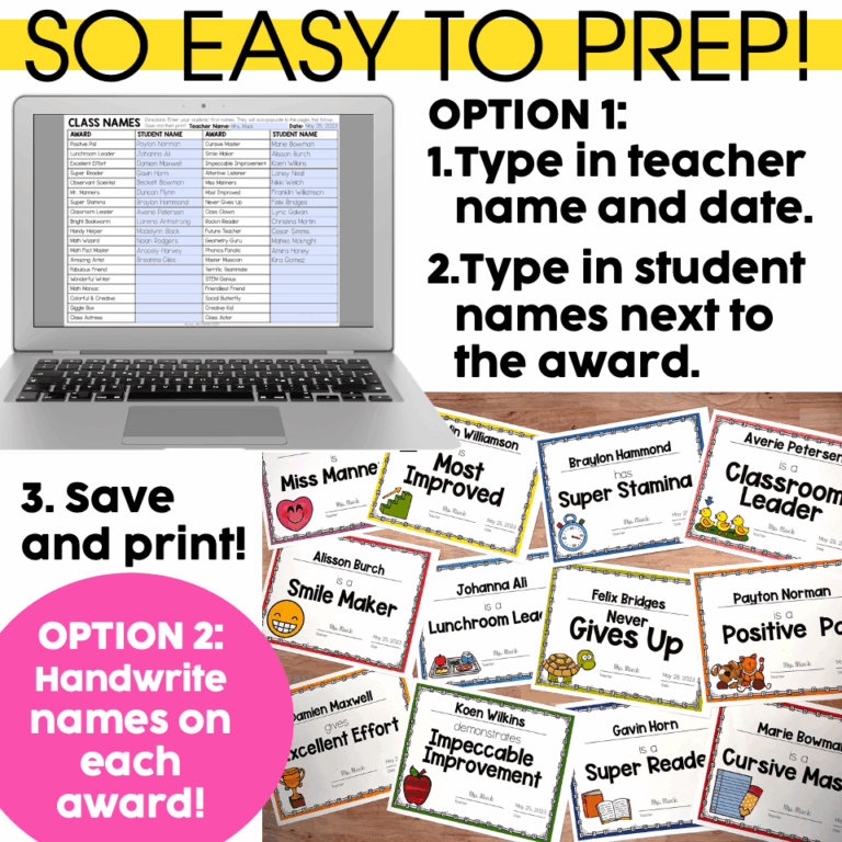 *EDITABLE & AUTOFILL* End of the Year Awards - Lucky Little Learners
