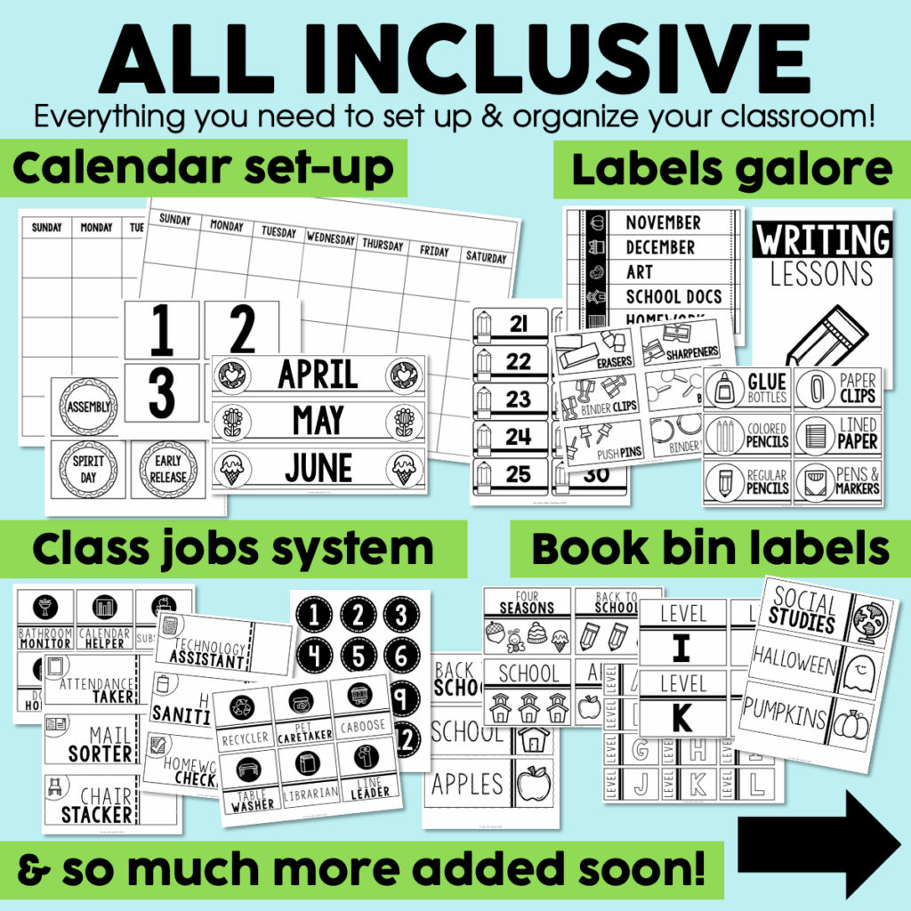 Classroom Decor Bundle with Classroom Calendar and Bulletin Boards ...