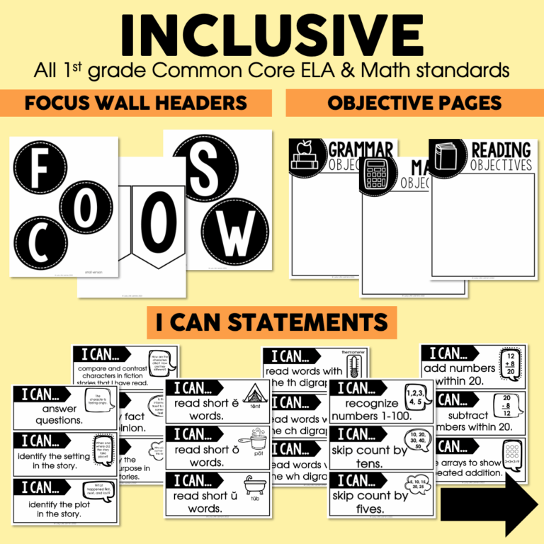 1st Grade I Can Statements - Lucky Little Learners