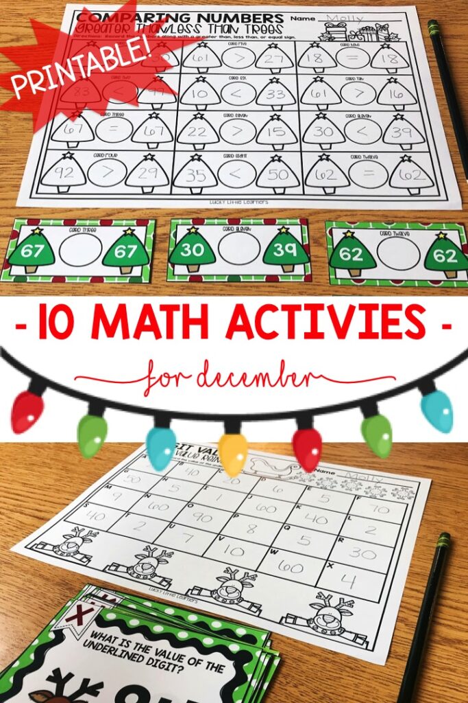 December Math Centers and Activities for 1st Grade - Lucky Little Learners