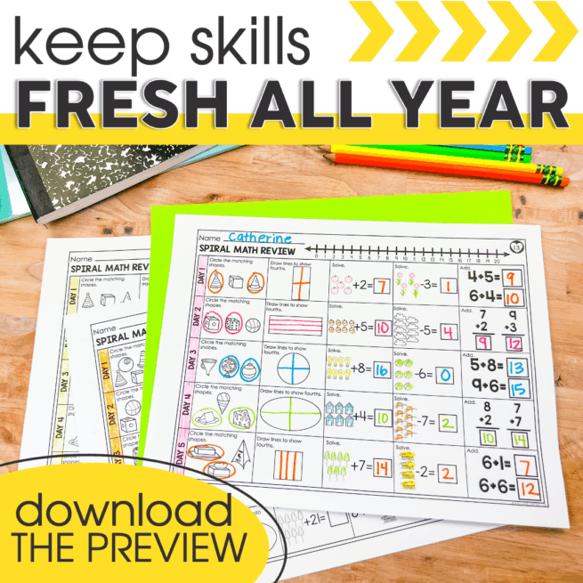 Spiral Math Review Bundle - 1st Grade - Lucky Little Learners